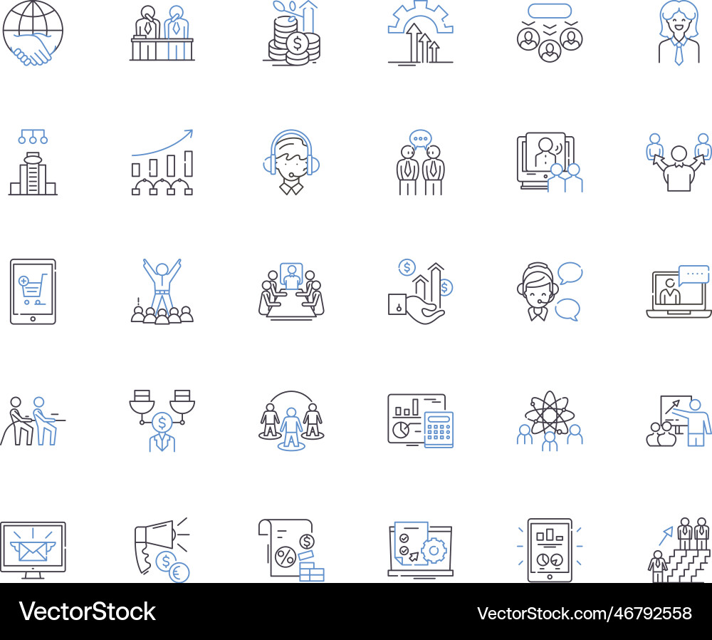Enterprise platform line icons collection Vector Image