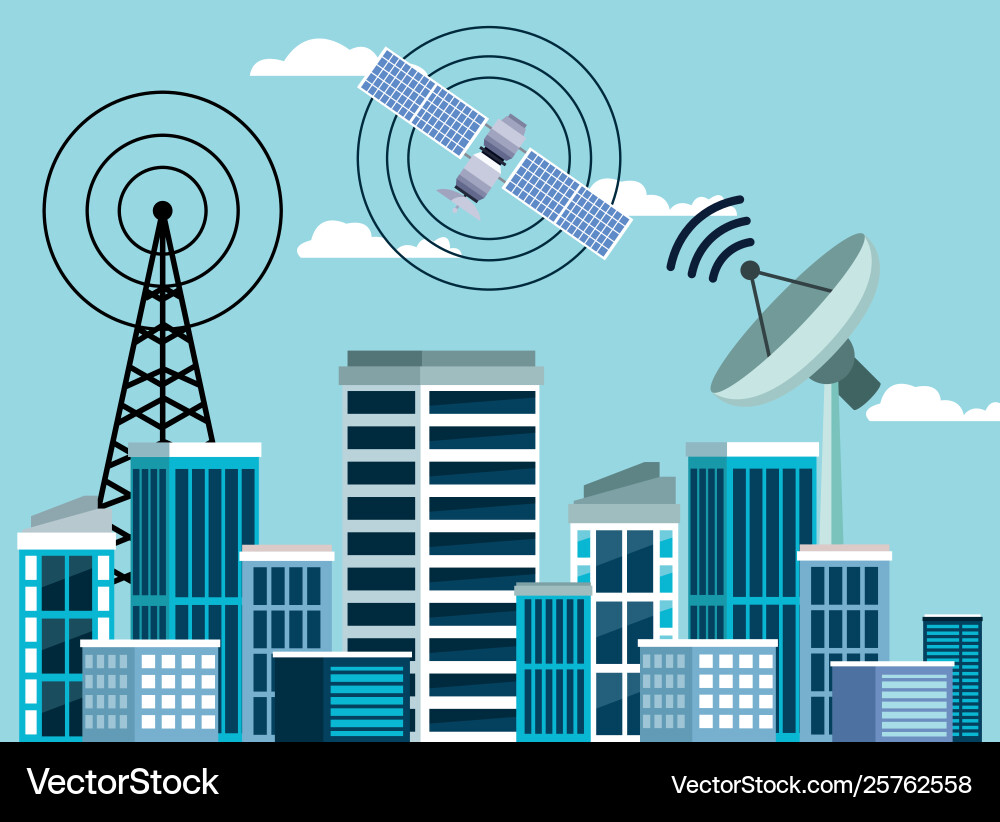 Gps location satelital service concept Royalty Free Vector
