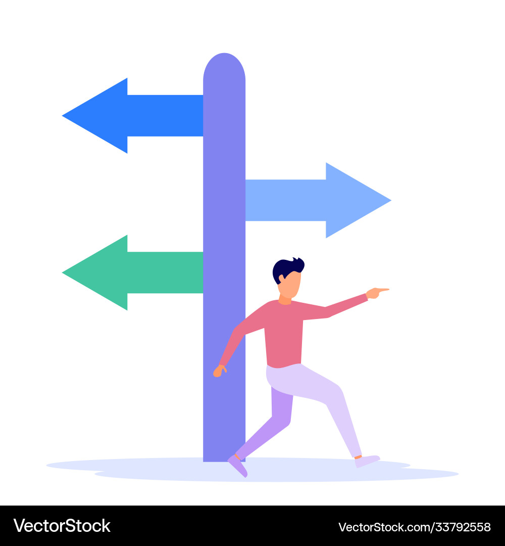 Graphic cartoon character directions Royalty Free Vector
