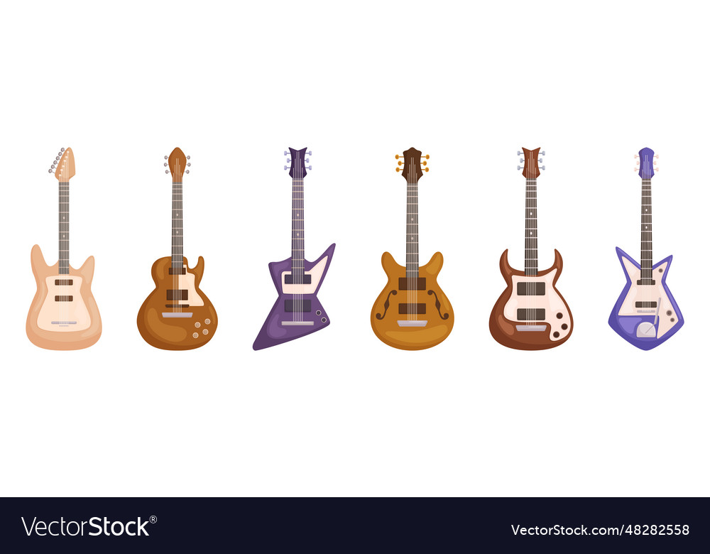 Guitars are stringed musical instruments Vector Image Guitars are stringed musical instruments Vector Image