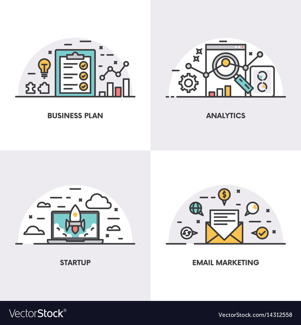 Linear design concepts and icons Royalty Free Vector Image