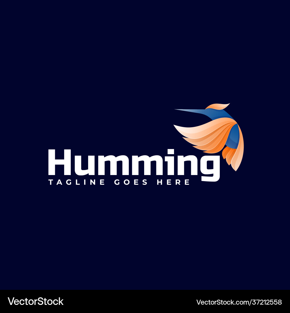 Logo humming bird gradient colorful style Vector Image