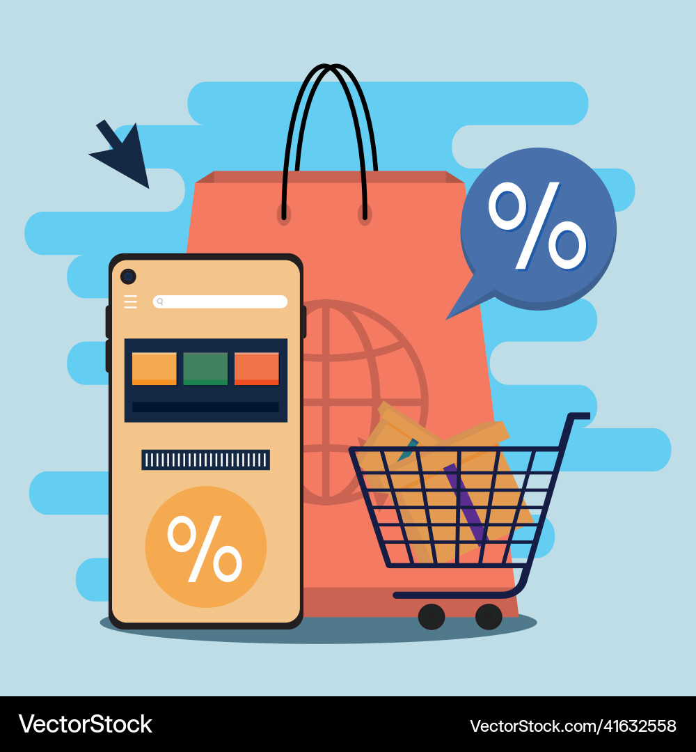 Online shopping discount Royalty Free Vector Image