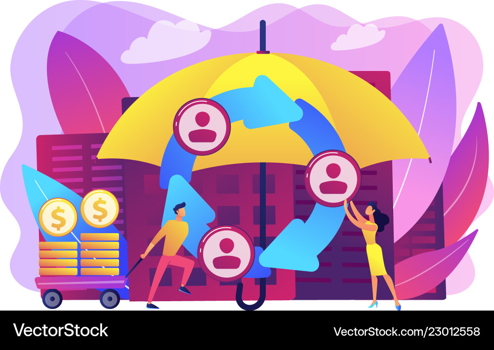 Peer-to-peer insurance concept Royalty Free Vector Image