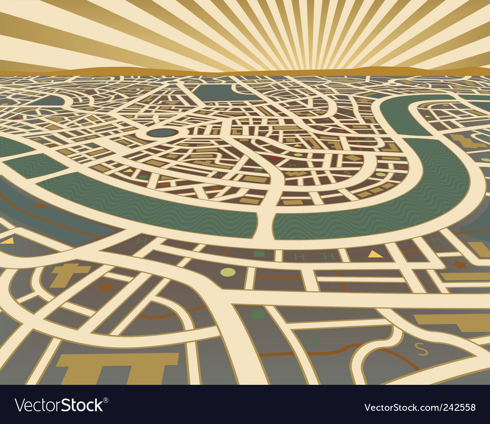 Perspective map Royalty Free Vector Image - VectorStock