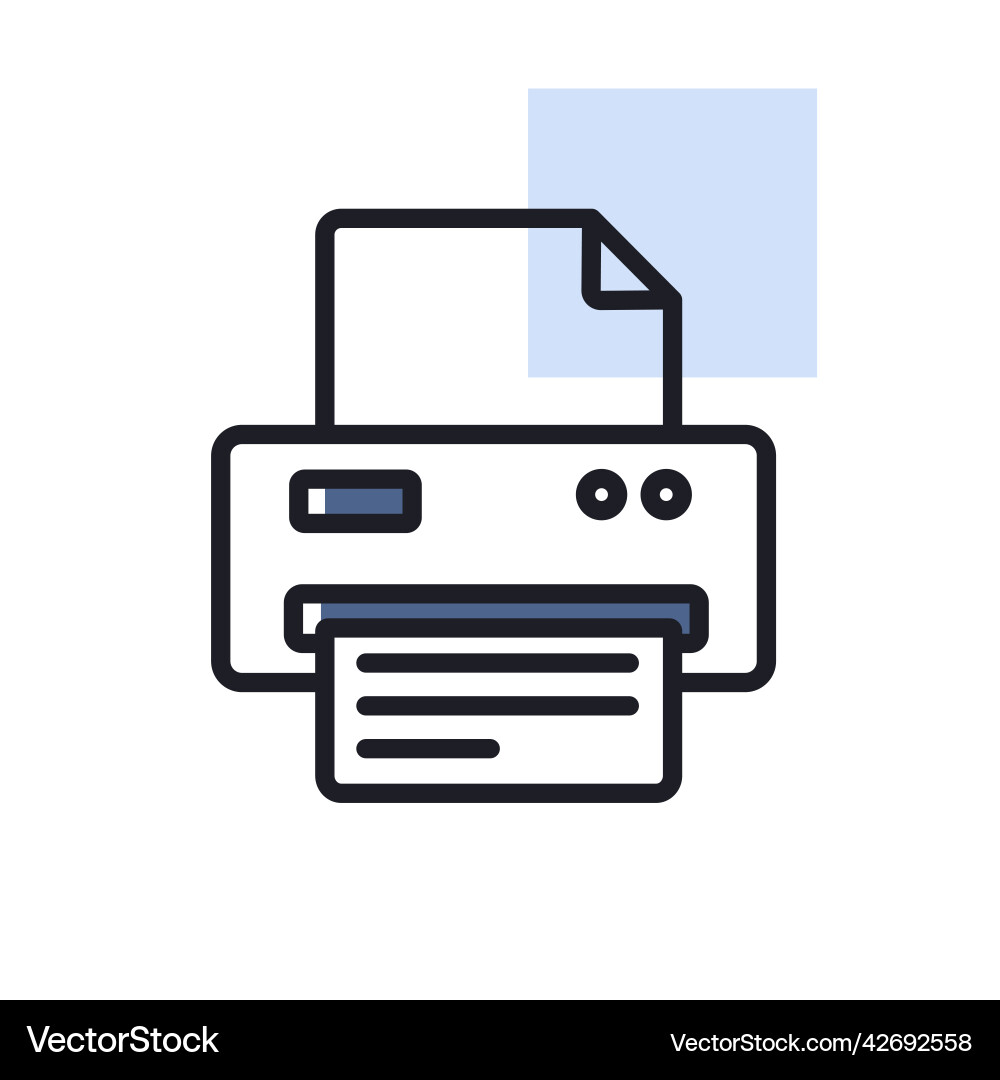 Printer outline icon office sign graph symbol Vector Image