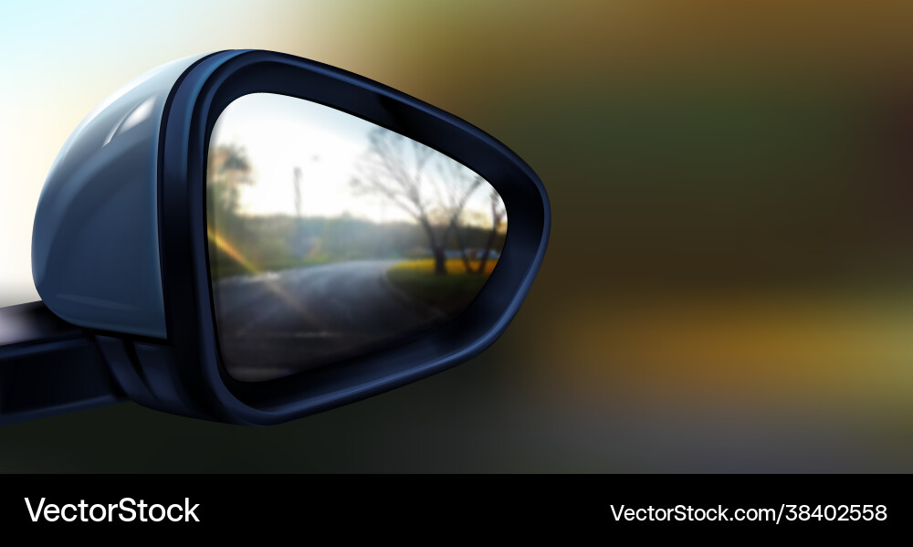 Realistic black rear view mirror for car Vector Image