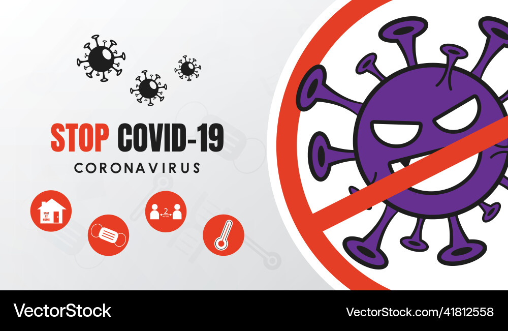 Stop covid19-19 coronavirus banner design Vector Image