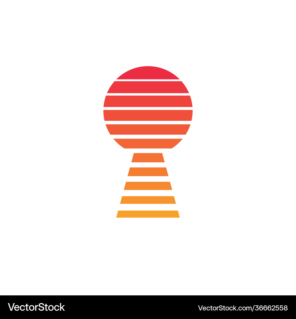 Striped key hole logo icon design abstract lock Vector Image