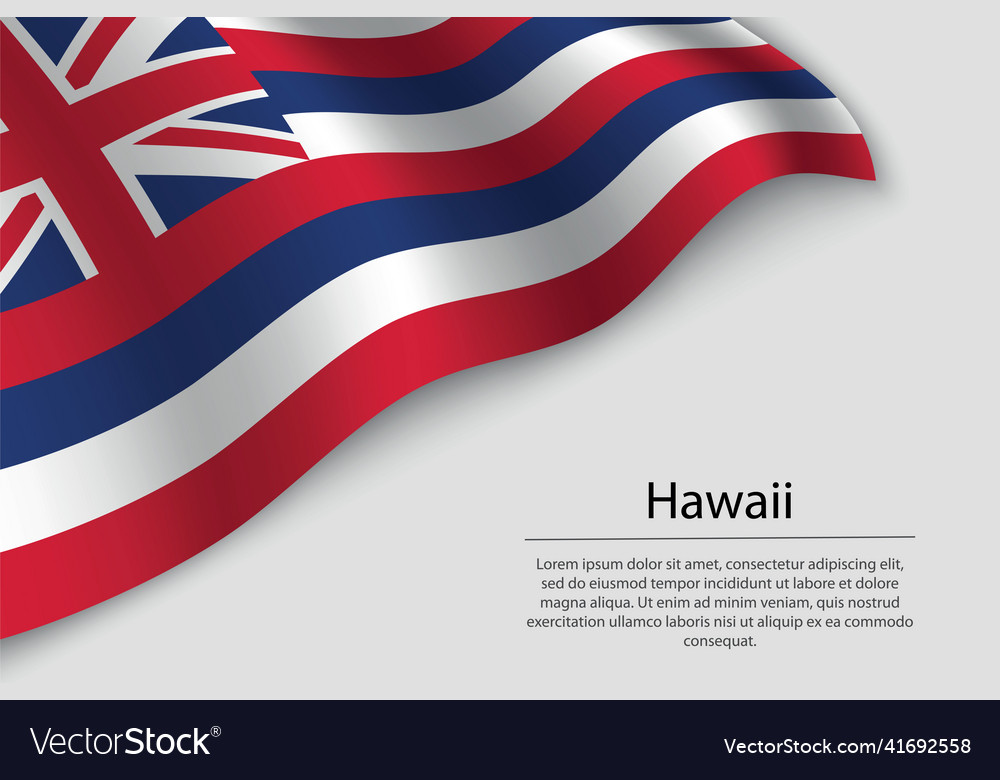 Wave flag of hawaii is a state united states Vector Image