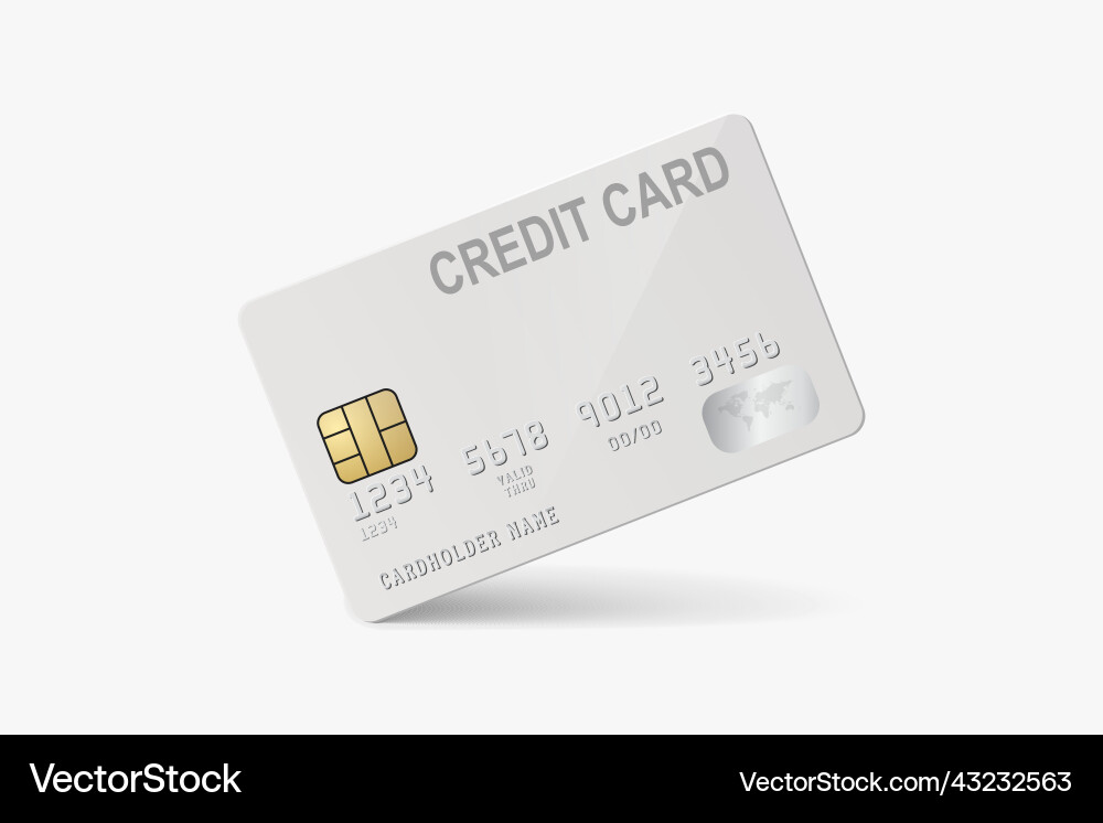 3d realistic white credit card isolated Royalty Free Vector