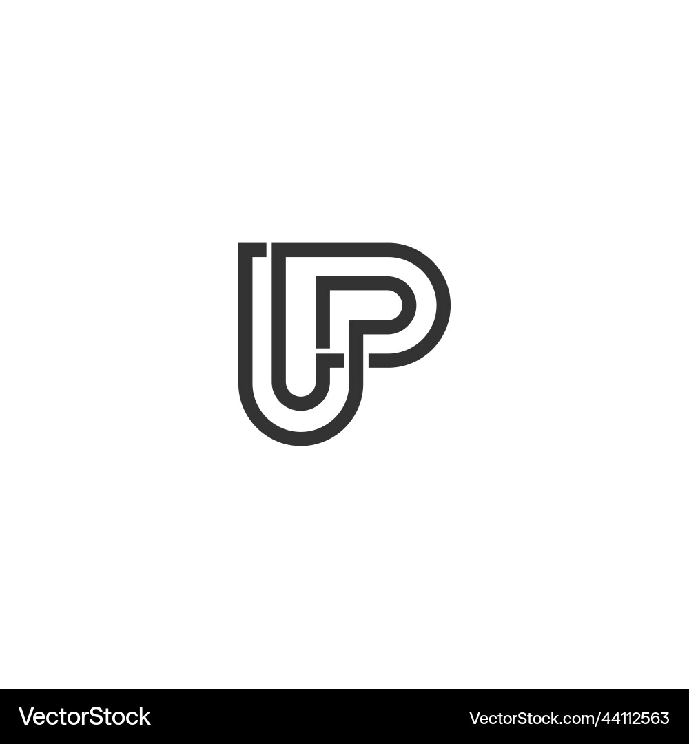 Alphabet letters initials logo pu up p and u Vector Image