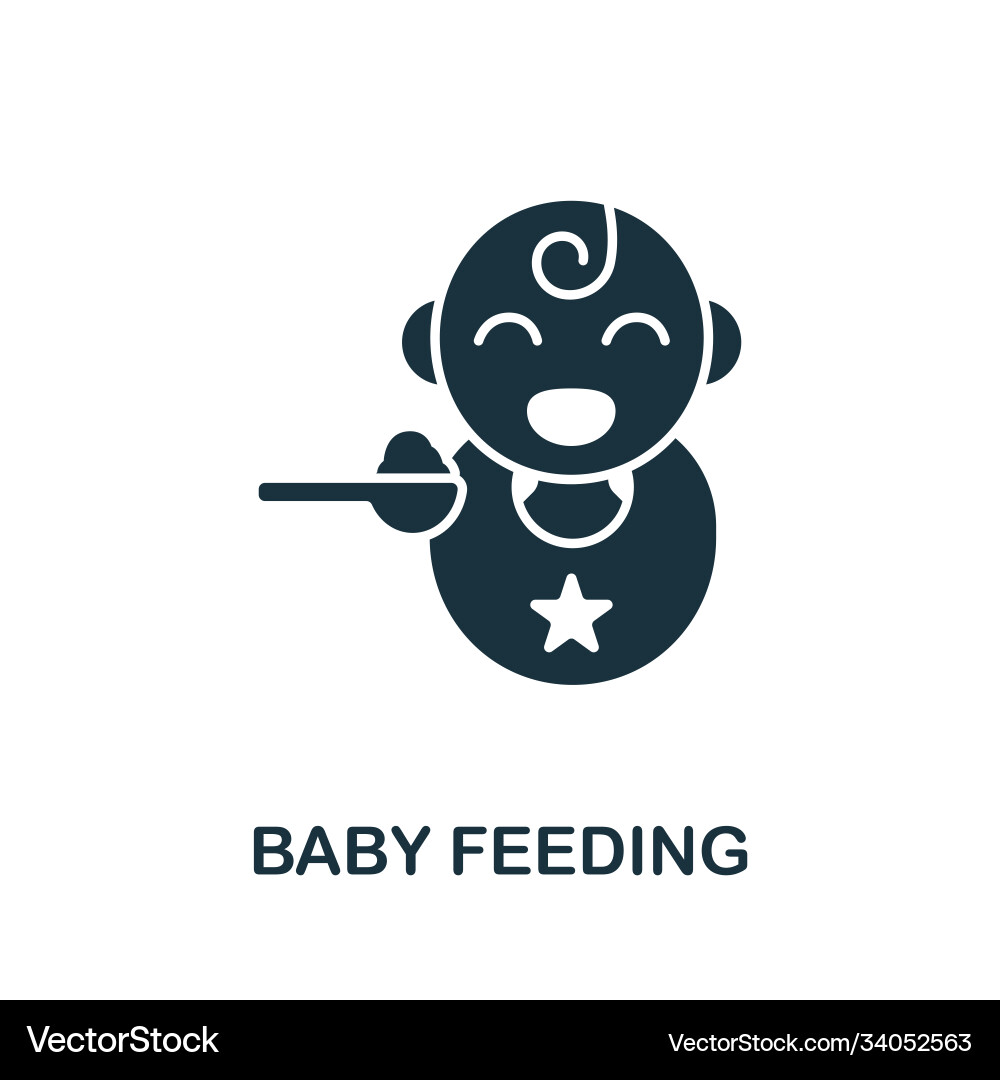 Baby feeding icon monochrome Royalty Free Vector Image