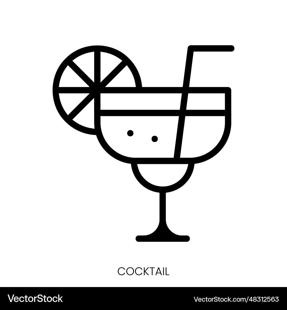 Cocktail icon line art style design isolated Vector Image