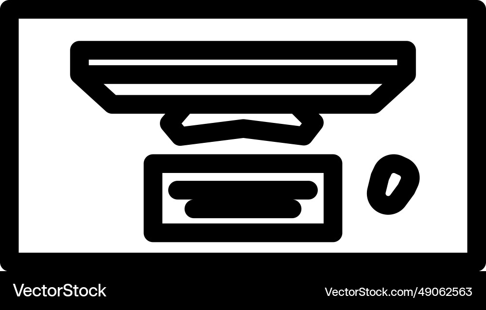 Computer table monitor top view line icon Vector Image