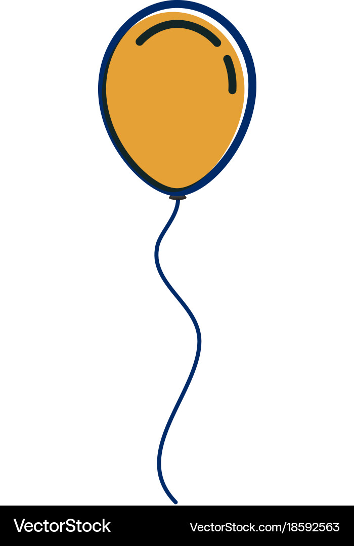 Decoration balloon flying with rope Royalty Free Vector