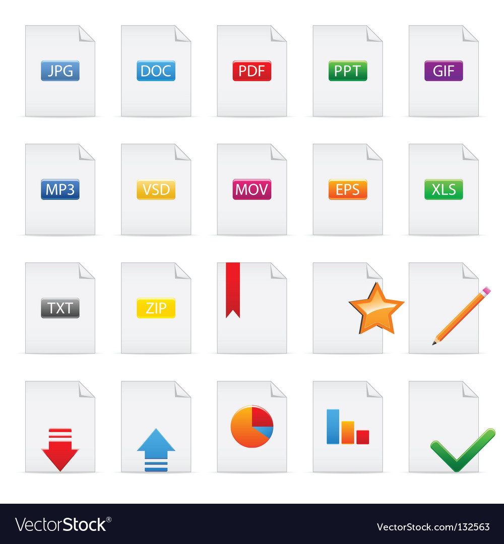 Document icons Royalty Free Vector Image - VectorStock