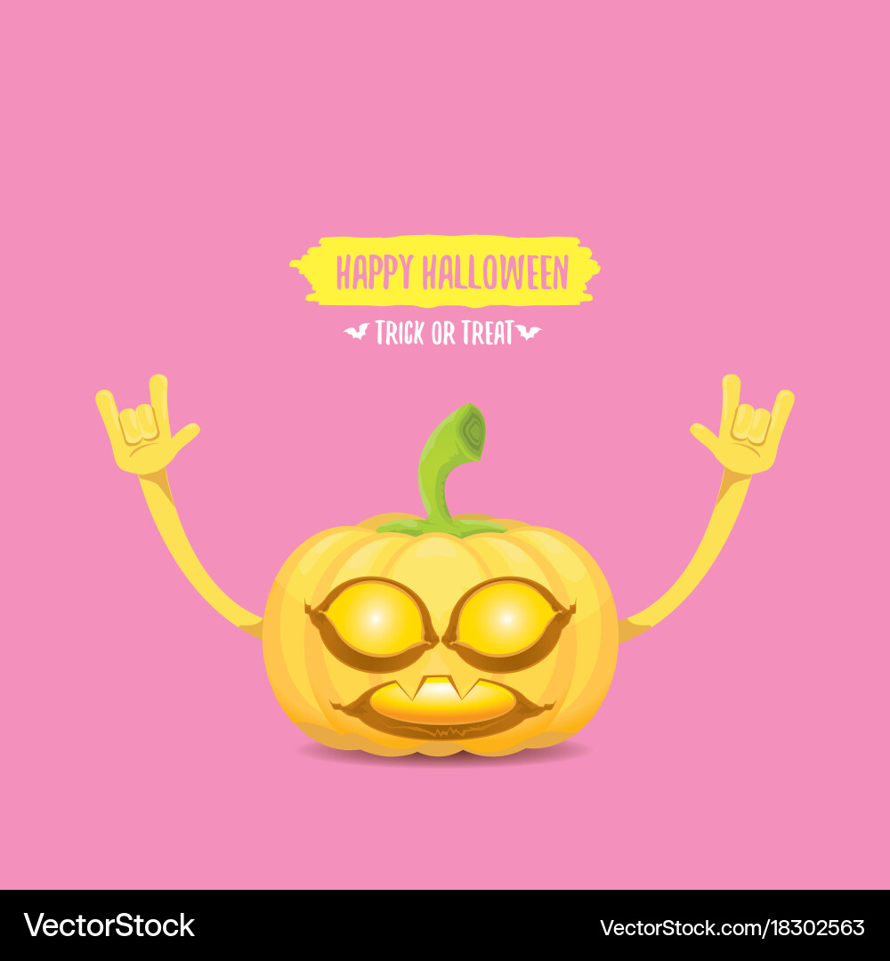 Halloween funky rock n roll style pumpkin Vector Image