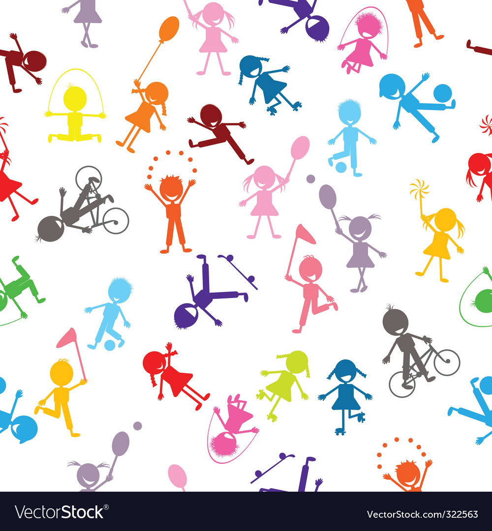Pattern with kids Royalty Free Vector Image - VectorStock