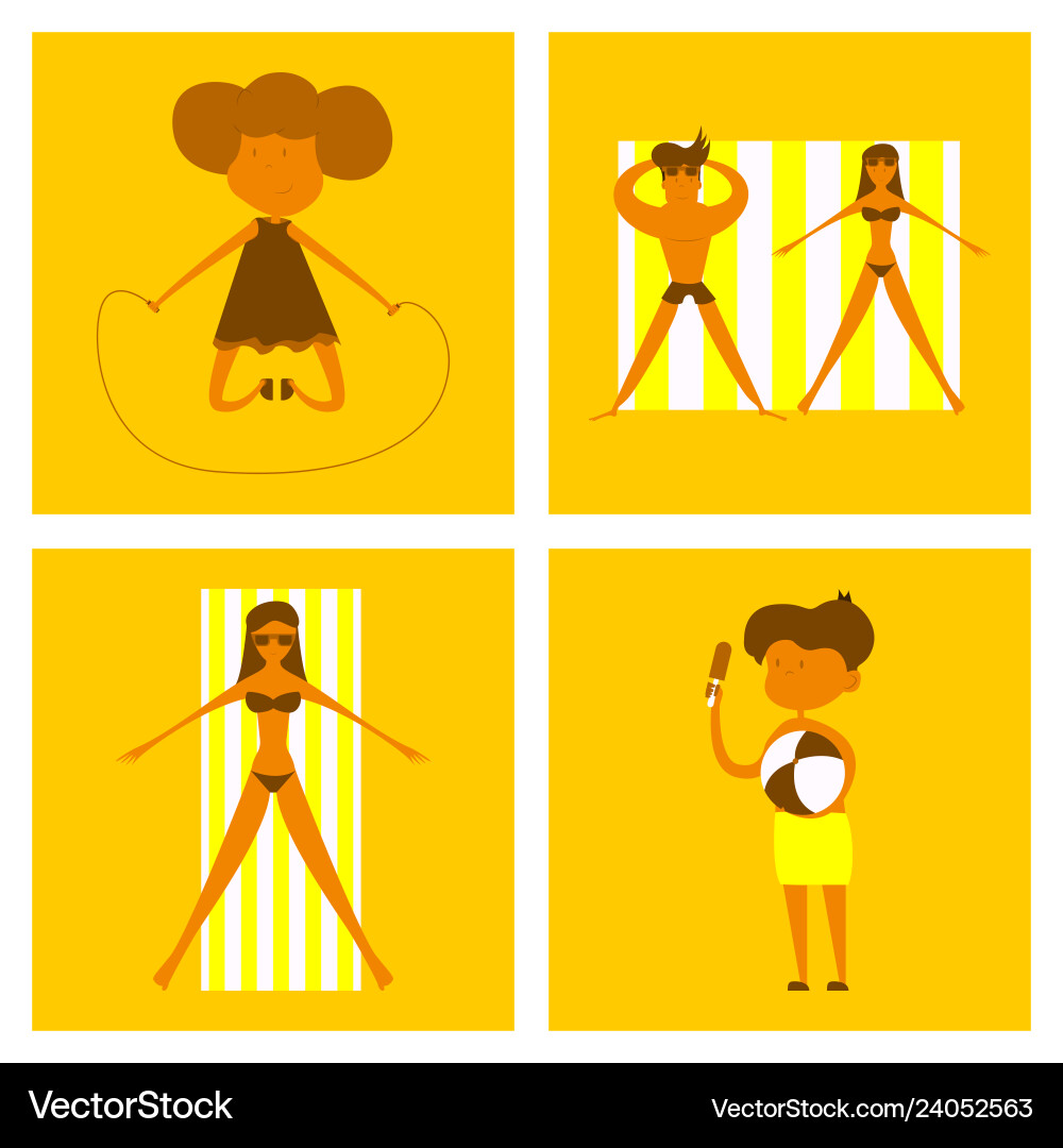 Pool party summer water activities scene Vector Image