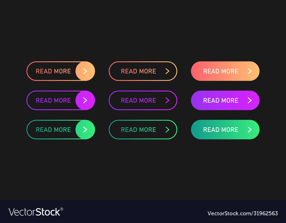 Read more button set in gradient style eps 10 Vector Image Read more button set in gradient style eps 10 Vector Image