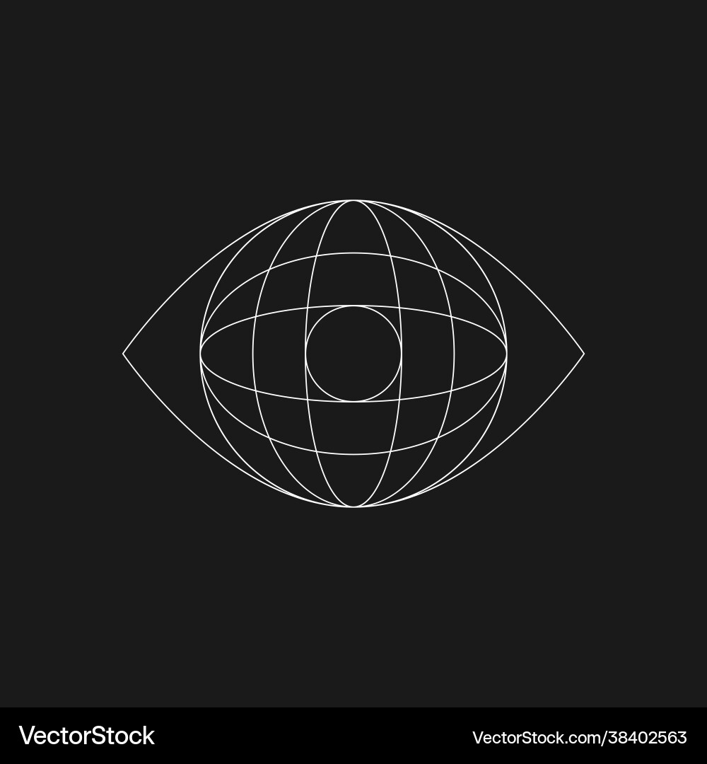 Retrofuturistic cyberpunk geometry cyber planet Vector Image