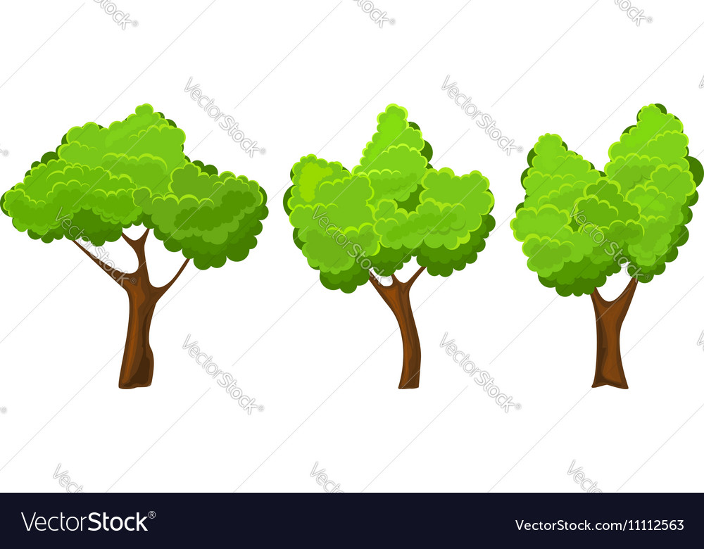 Summer tree set Royalty Free Vector Image - VectorStock