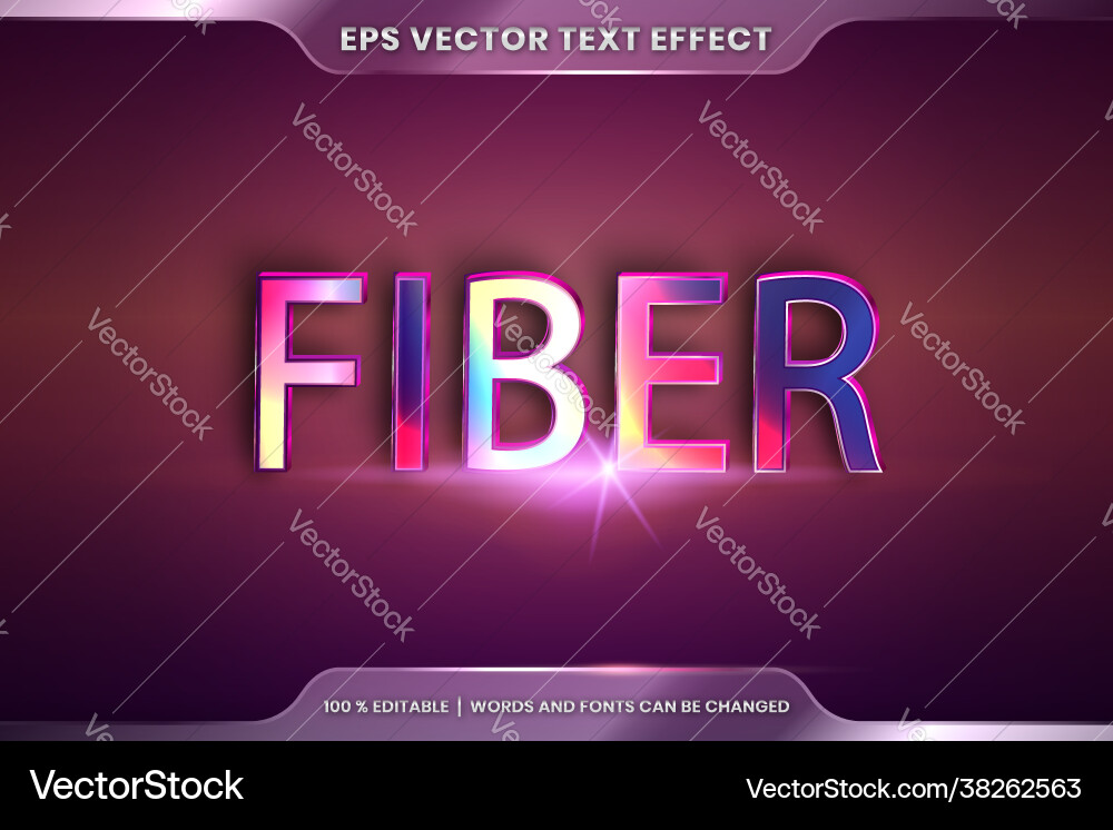 Text effect in 3d fiber words font styles theme Vector Image