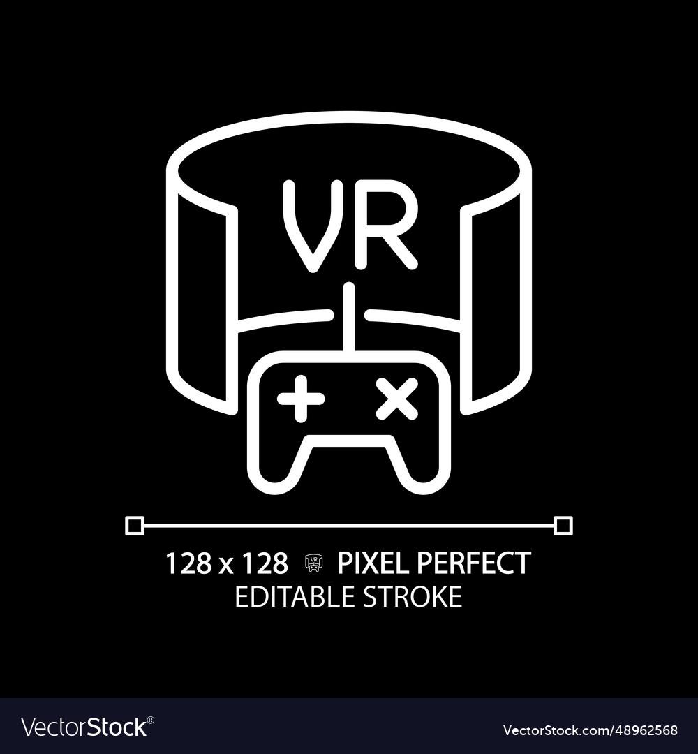 2d thin linear white virtual reality icon Vector Image