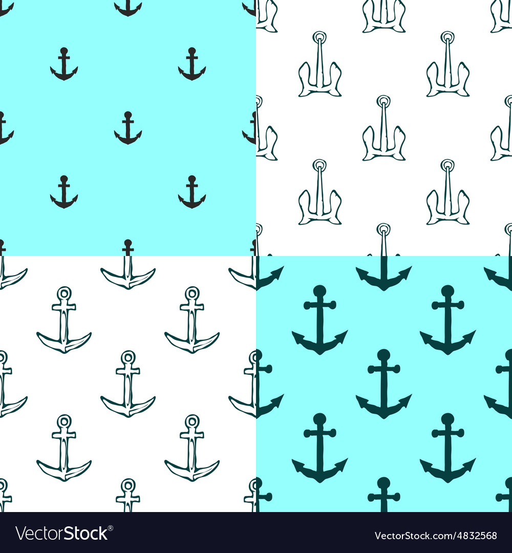 Anchor seamless pattern Royalty Free Vector Image