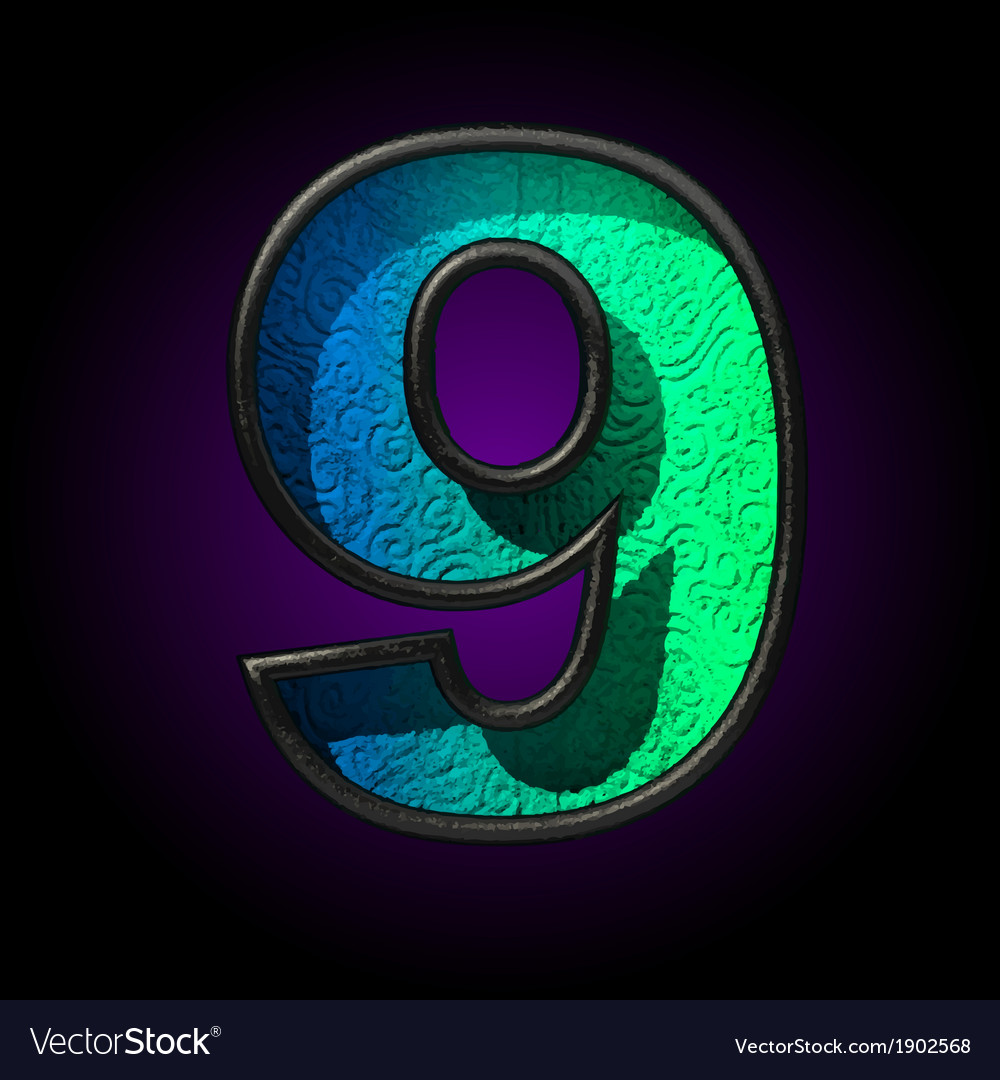 Blue plastic figure 9 Royalty Free Vector Image