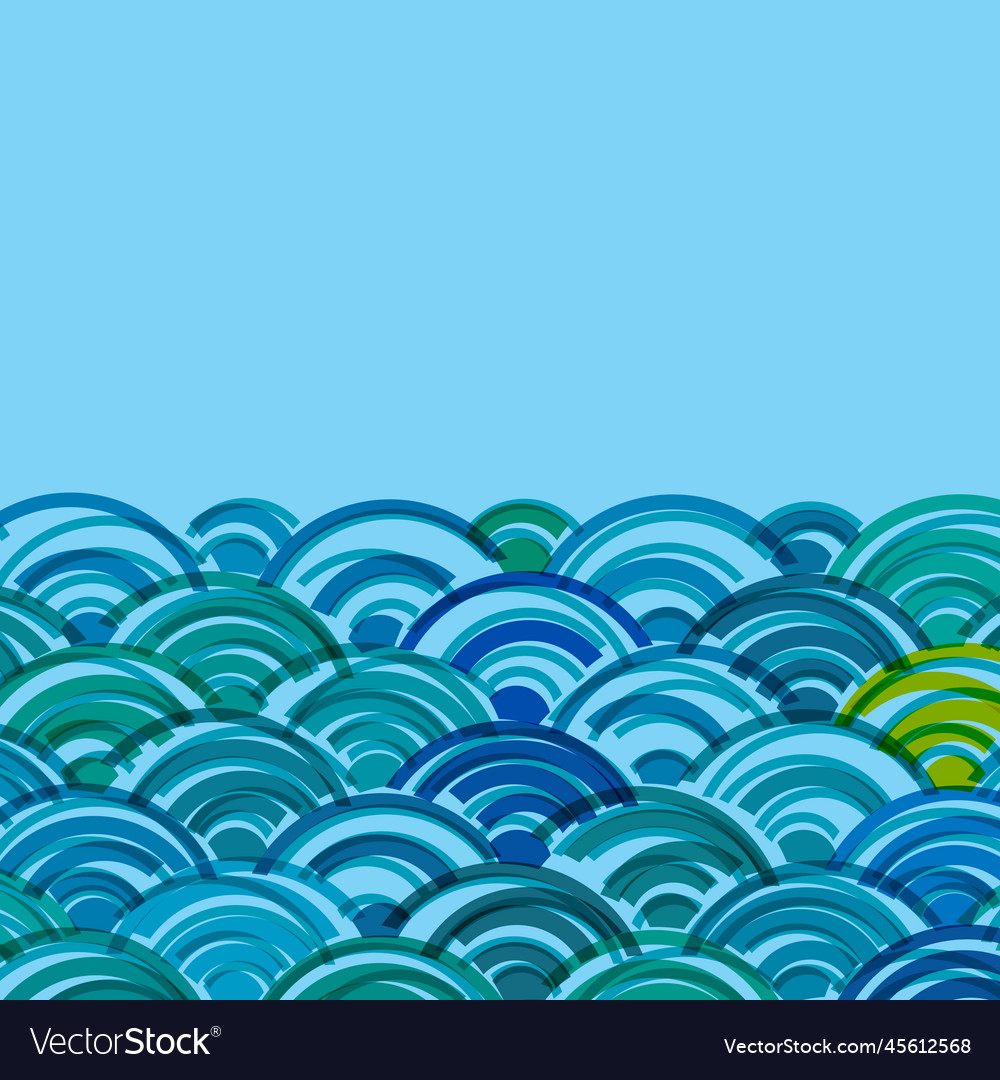 Blue wave of the sea card banner design for text Vector Image