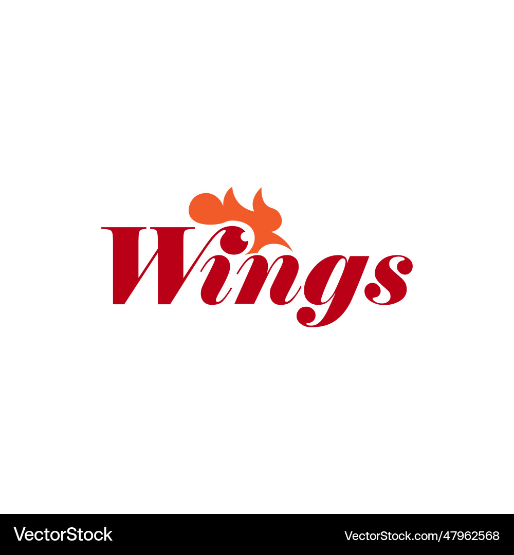 Chicken wings modern barbecue restaurant logo Vector Image