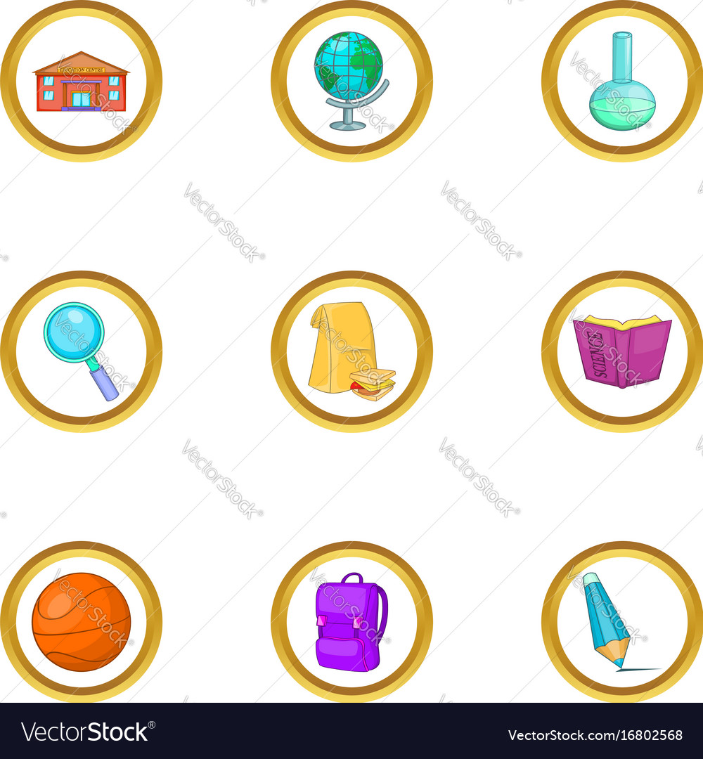 Classroom icons set cartoon style Royalty Free Vector Image Classroom icons set cartoon style Royalty Free Vector Image