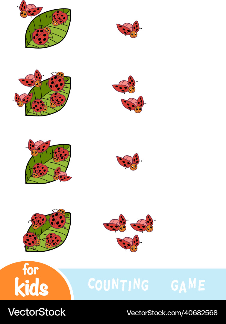 Counting game for preschool children subtraction Vector Image
