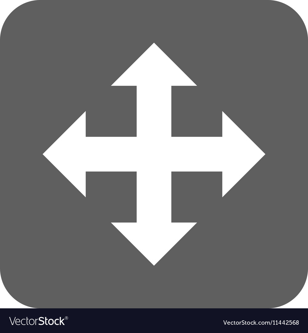 Expand flat squared icon Royalty Free Vector Image