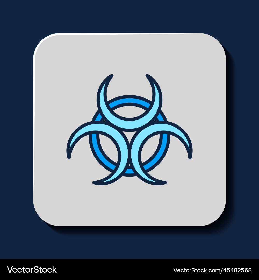 Filled outline biohazard symbol icon isolated Vector Image