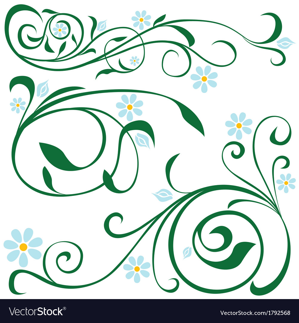 Floral Elements Royalty Free Vector Image - VectorStock