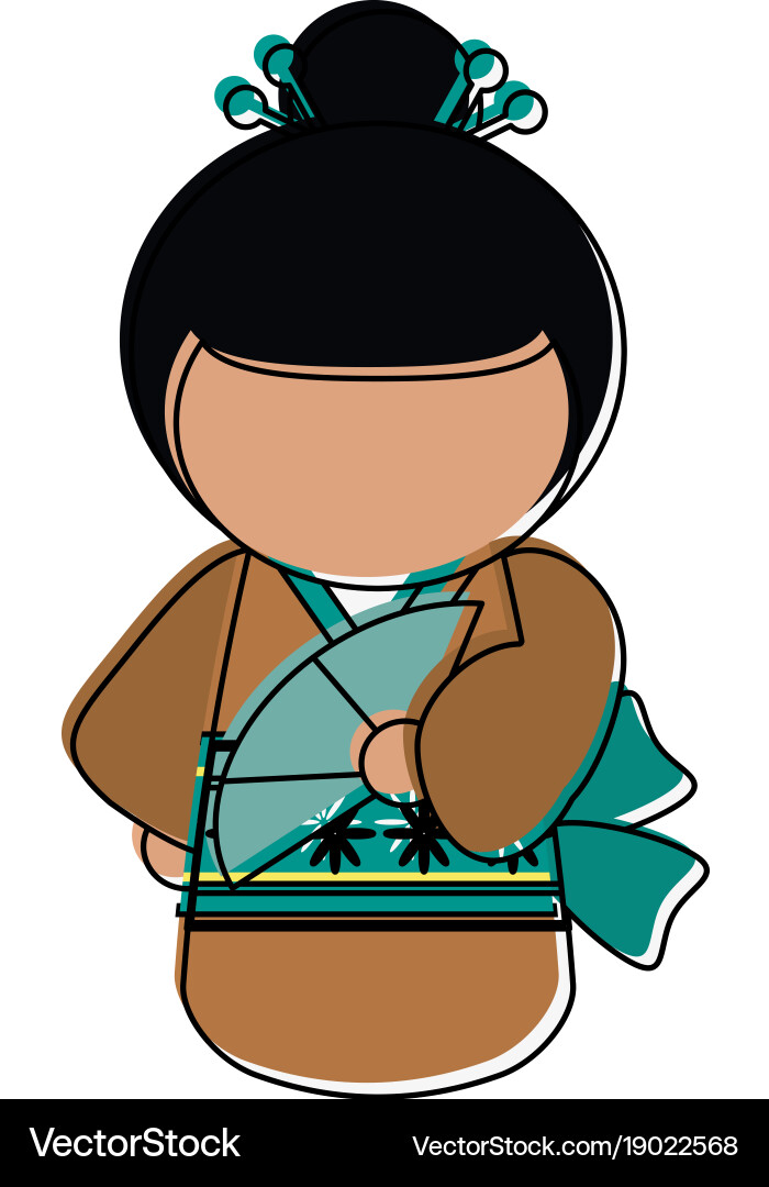 Geisha cartoon avatar Royalty Free Vector Image