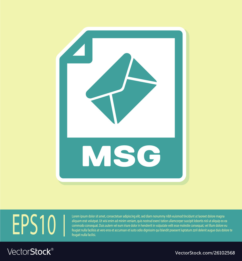 Green msg file document icon download msg button Vector Image