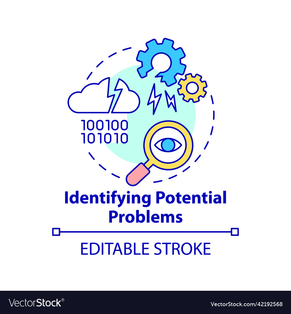Identifying potential problems concept icon Vector Image