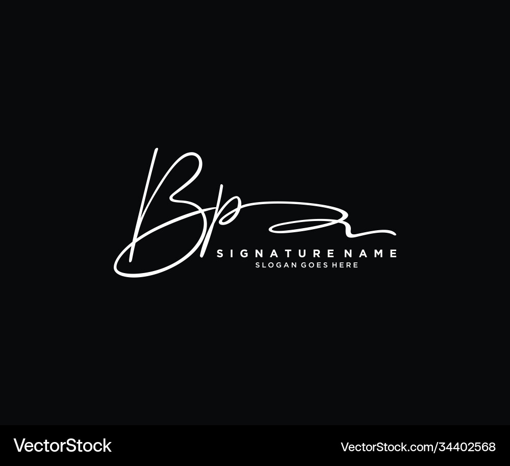 Letter bp signature logo template Royalty Free Vector Image