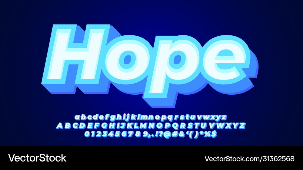 Light blue and white font styles design templates Vector Image