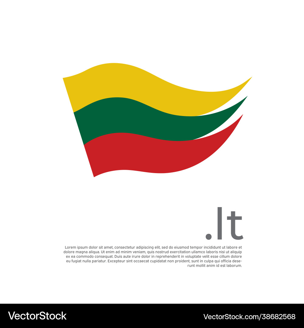 Lithuania flag stripes colors lithuanian Vector Image