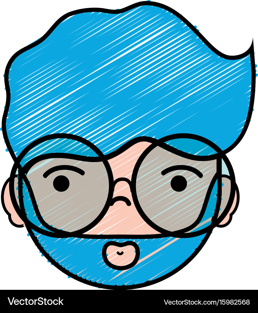 Man face with beard and hairstyle design Vector Image
