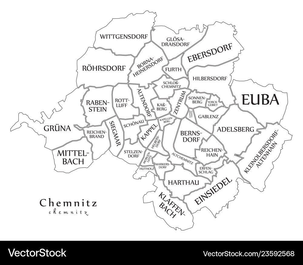 Modern city map - chemnitz city germany Royalty Free Vector