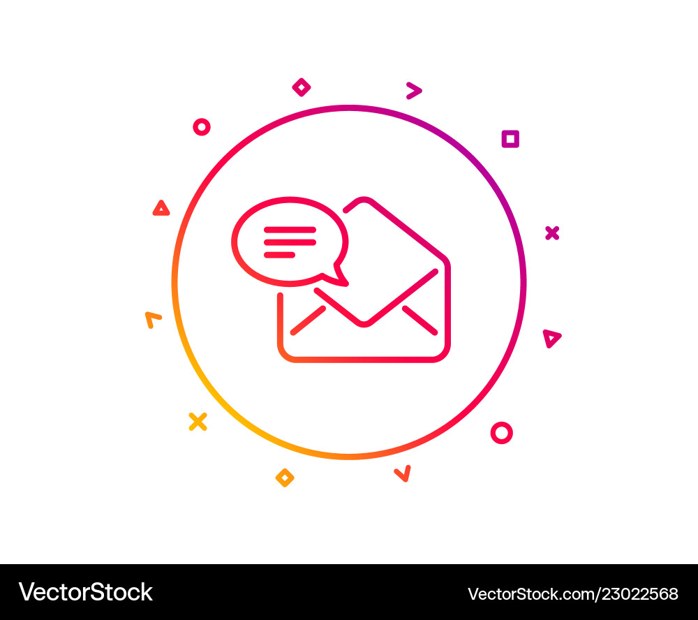 New mail line icon message correspondence sign Vector Image