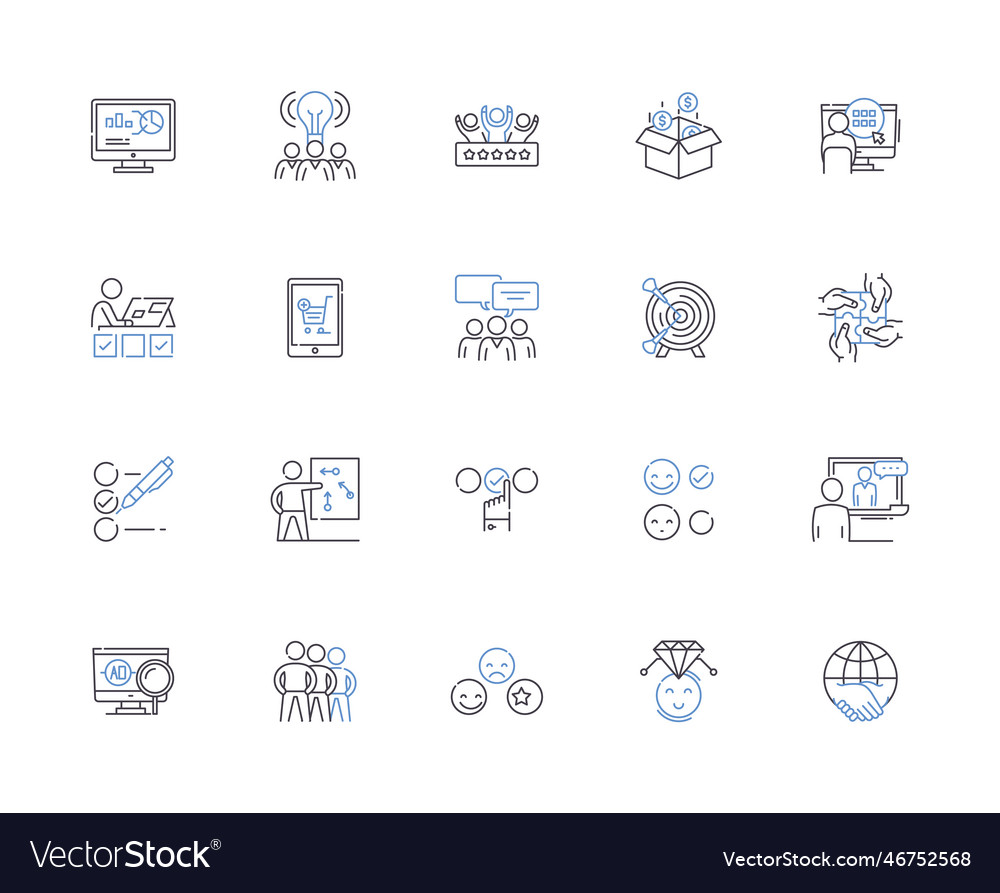 Project outline icons collection Royalty Free Vector Image