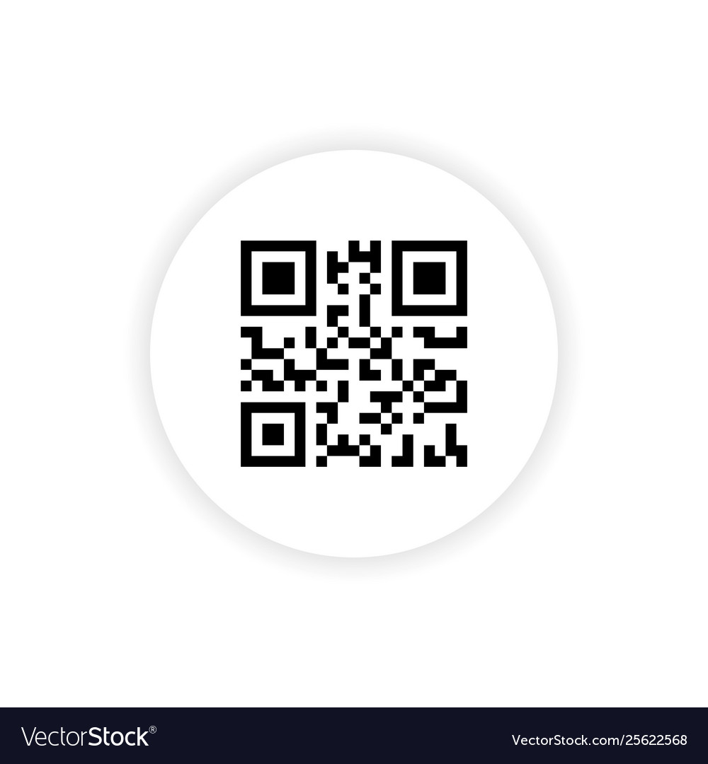 Qr Code Button Application With Red Line Scanning Vector Image 0464