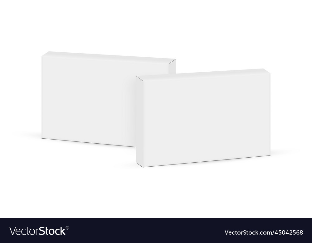 Rectangular thin medical packaging boxes side Vector Image